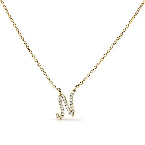 HAUS OF BRILLIANCE 10k Gold Diamond Accent Initial Pendant Necklace - Yellow | N
